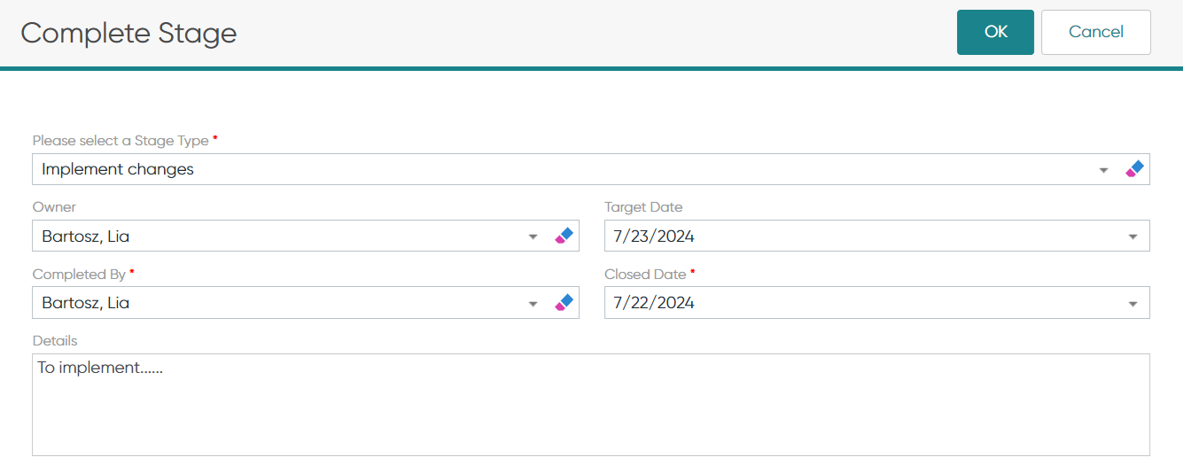 Completing CA/PA stages and actions – Quality Management (Professional)