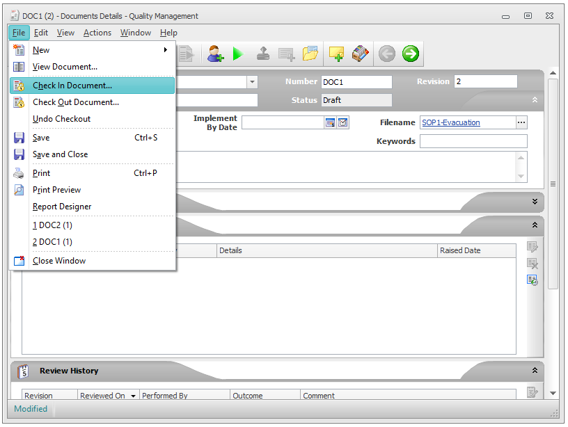 Revising a Document – Quality Management (Professional)