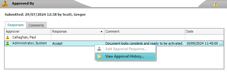 Approving a Document – Quality Management (Professional)