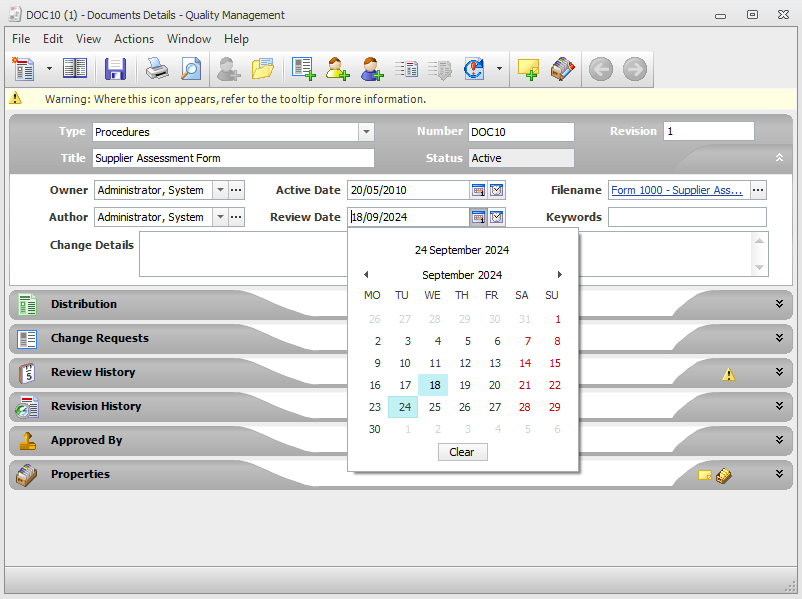 Reviewing a Document – Quality Management (Professional)