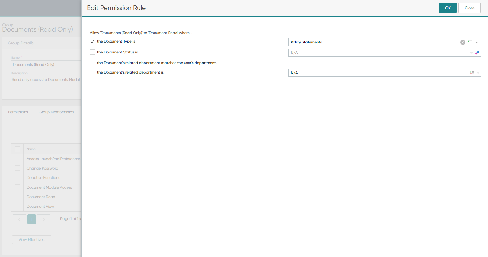 Creating rules on permissions – Quality Management (Professional)
