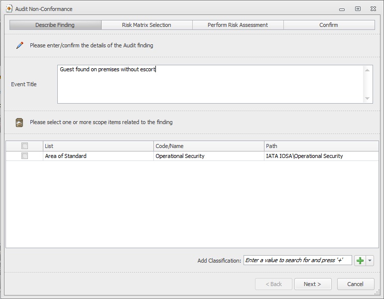 Raising an Incident from an Audit – Quality Management (Professional)