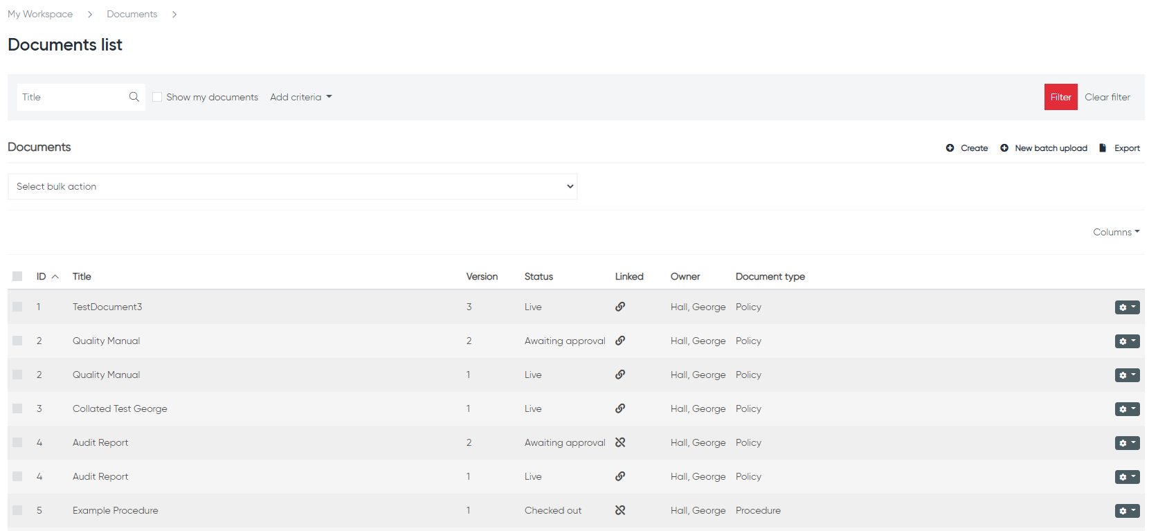 How to View the Document List – Quality Management (Professional)